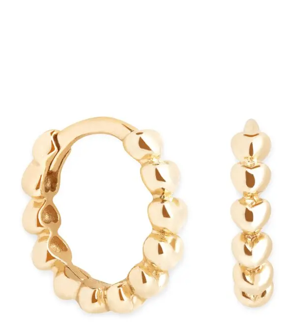 ASTRID & MIYU Yellow Heart Motif Huggie Earrings - Gold