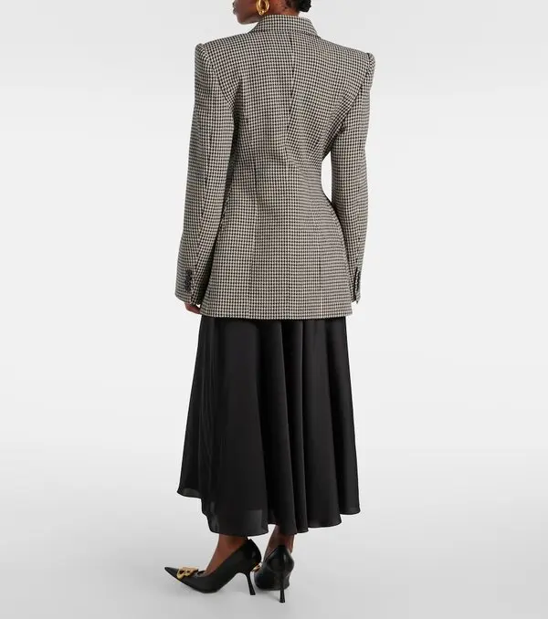 Balenciaga Houndstooth Wool Blazer