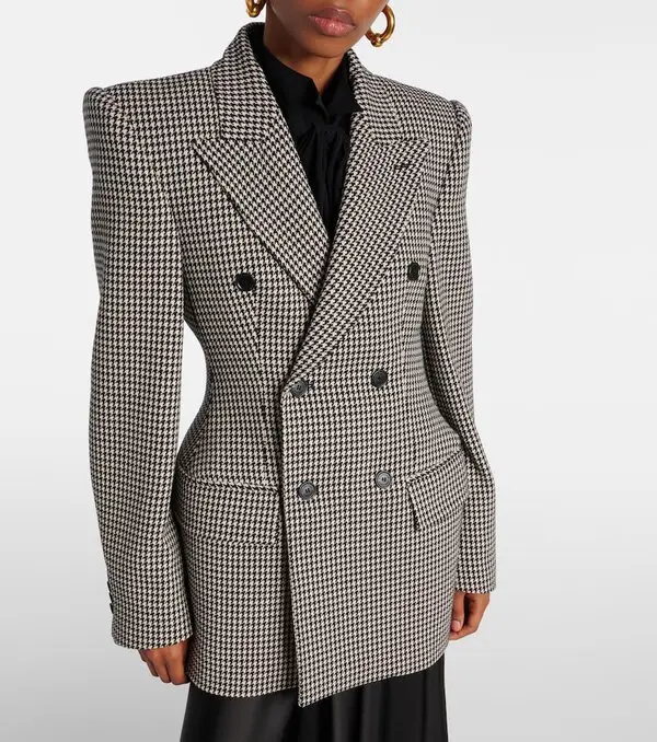 Balenciaga Houndstooth Wool Blazer