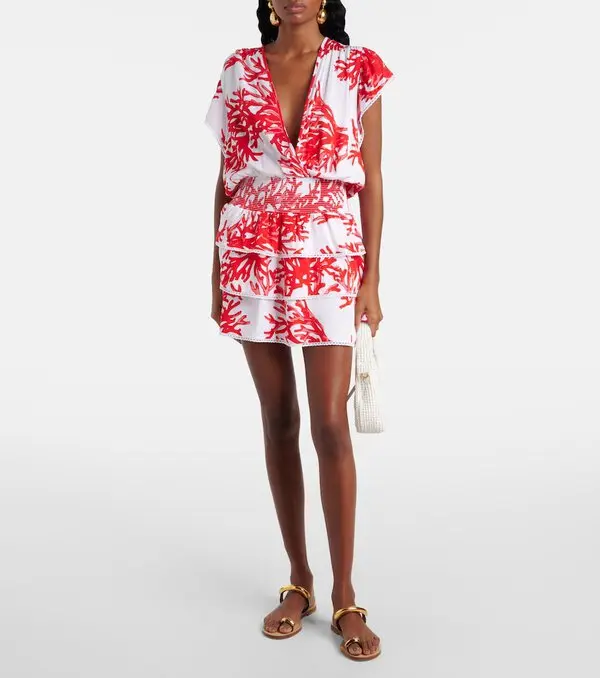 Melissa Odabash Jess Printed Mini Dress - Red