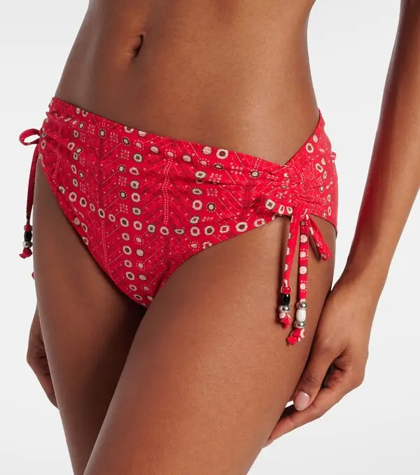 MARANT ETOILE Prudige Printed Mid-rise Bikini Bottoms
