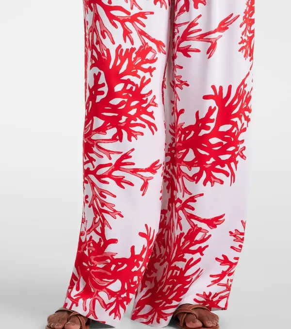 Melissa Odabash Naomi Strapless Coral Print Jumpsuit