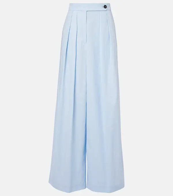 Dries Van Noten Cotton Wide-leg Trousers - Blue