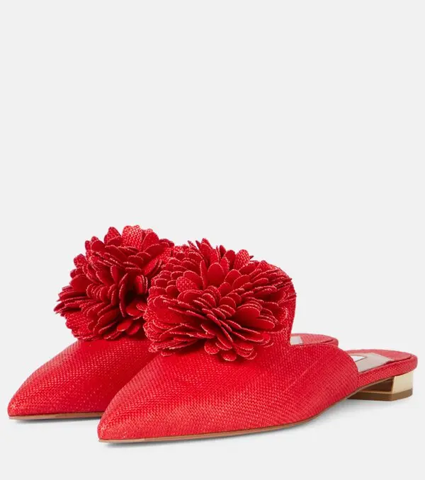 AQUAZZURA Couturier Applique Mules In Lipstick