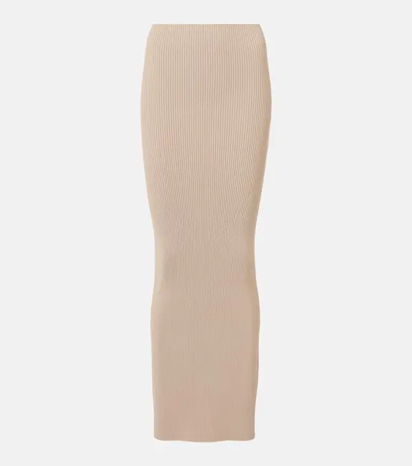 Max Mara High-rise Ribbed Maxi Skirt - Beige