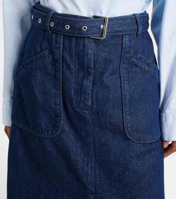 Dries Van Noten Denim Midi Skirt