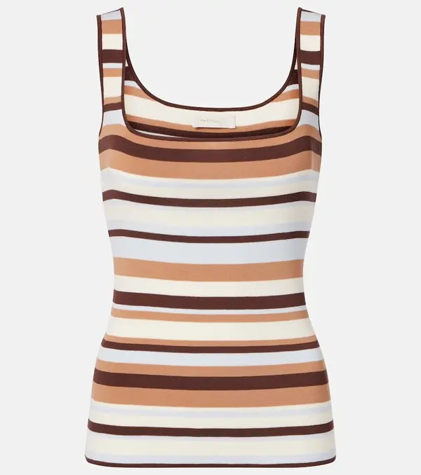 Faithfull The Brand Enya Striped Knitted Cotton-blend Top - Multicoloured