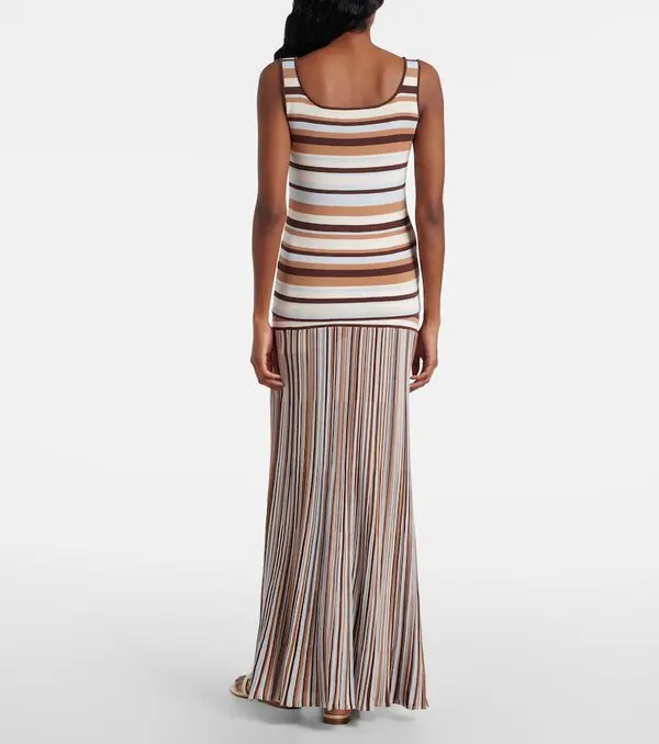 Faithfull The Brand Enya Striped Knitted Cotton-blend Top