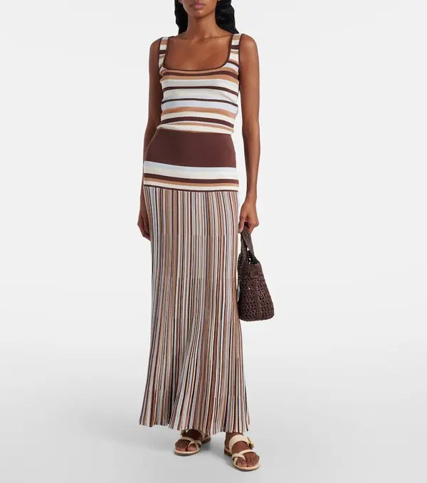 Faithfull The Brand Enya Striped Knitted Cotton-blend Top