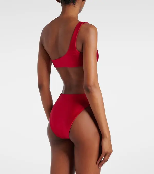 Jade Swim Eliza One-shoulder Bikini Top - Red