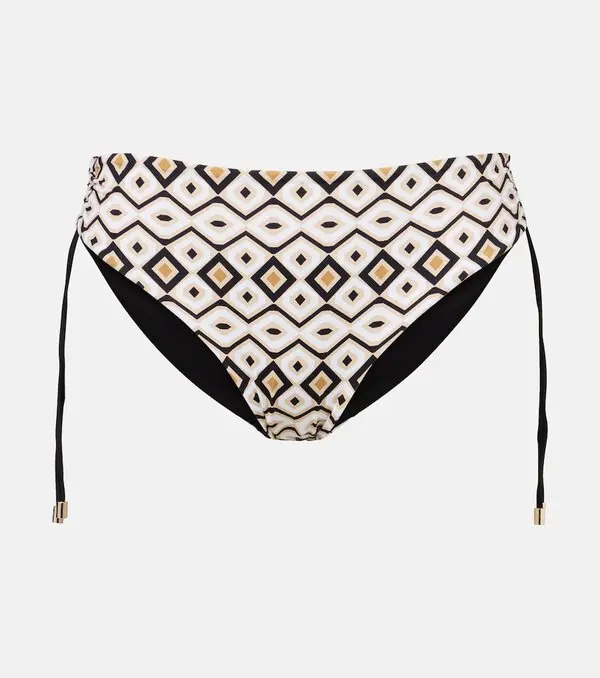 Max Mara Santina Geometric Print Bikini Bottoms - Brown