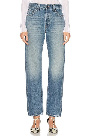 Khaite Callum Straight Leg Jeans - Heath