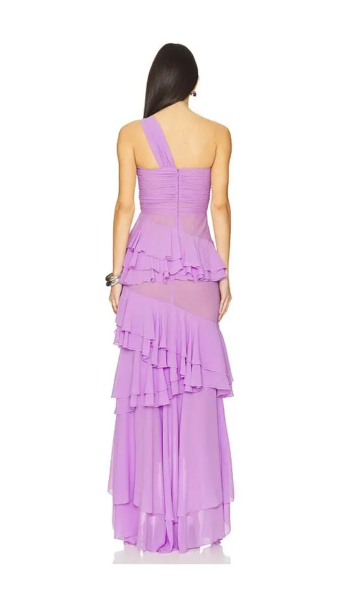 MICHAEL COSTELLO X Revolve One-shoulder Ruffled Maxi Dress