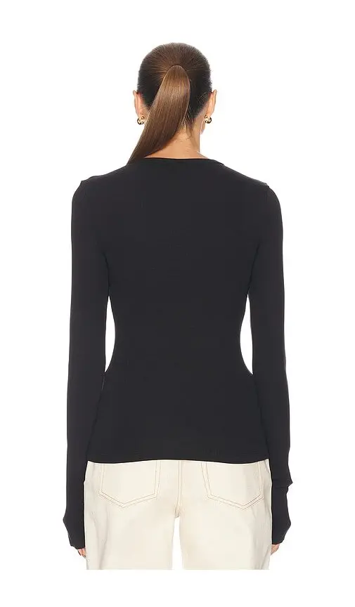 GRLFRND Crew Neck Extra Long Sleeve Tee In . Also - Black