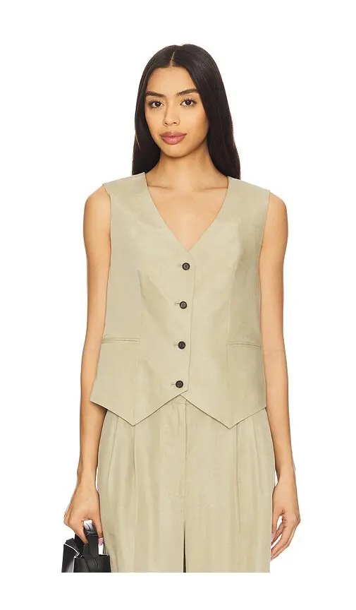 ALLSAINTS Averie Ten Waistcoat - Sage