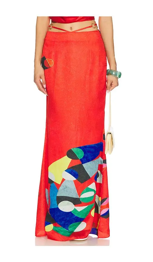 YELLOW THE LABEL Athena Ring Skirt - Red