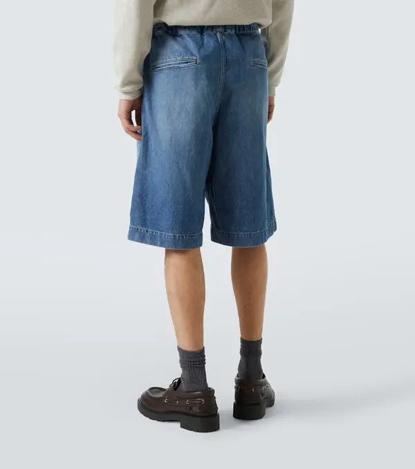 Plan C Indigo Denim Bermuda Shorts