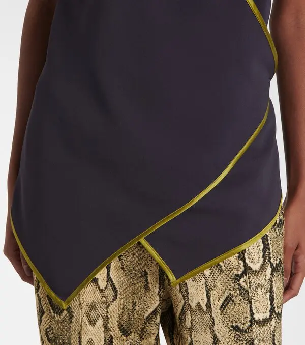 Dries Van Noten Crepe Satin Wrap Top