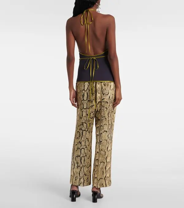 Dries Van Noten Crepe Satin Wrap Top