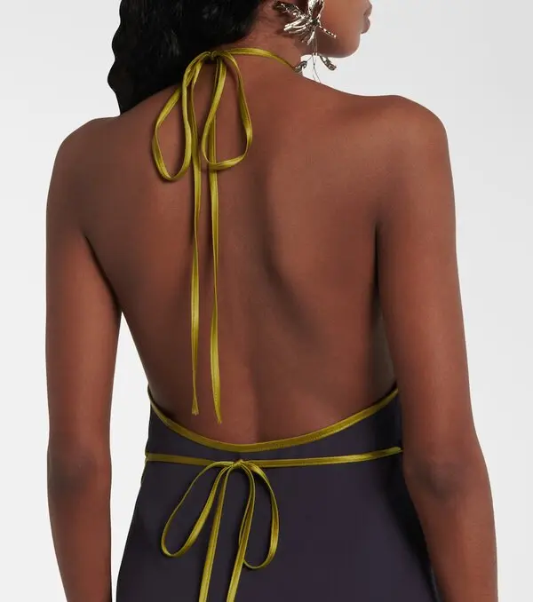 Dries Van Noten Crepe Satin Wrap Top
