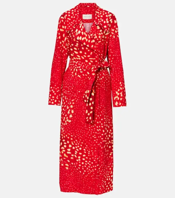 Dries Van Noten Printed Coat - Red