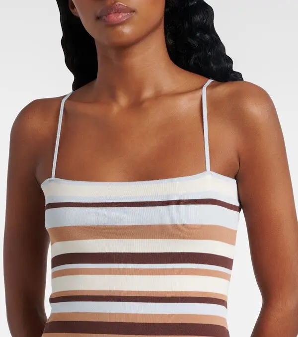 Faithfull The Brand Citara Knitted Cotton-blend Mini Dress