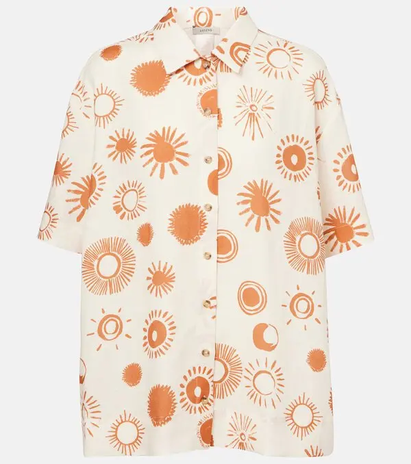 Asceno Montauk Linen And Cotton Bowling Shirt - White