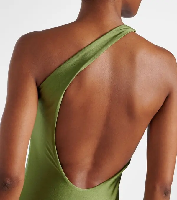 Jade Swim Evolve One-shoulder Swimsuit In Sage Sheen - Green