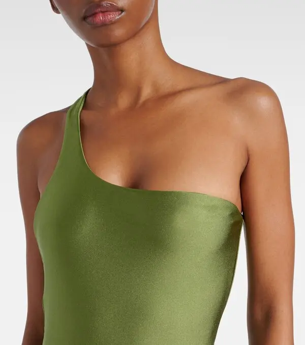 Jade Swim Evolve One-shoulder Swimsuit In Sage Sheen - Green