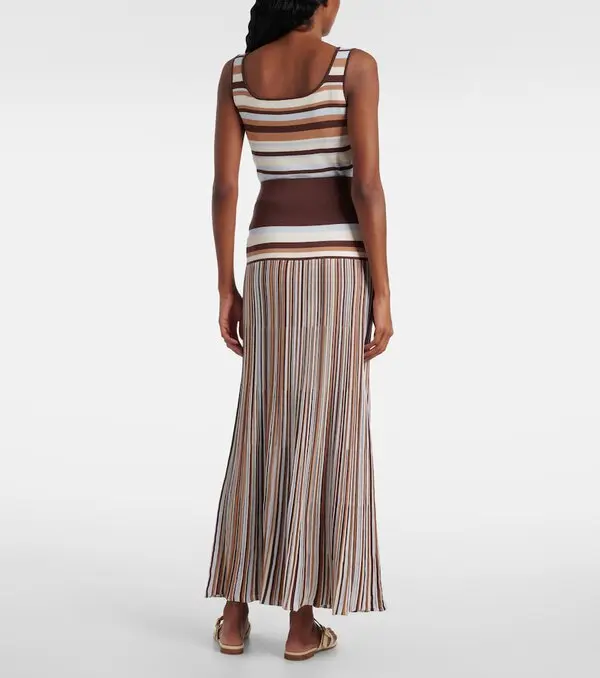 Faithfull The Brand Citara Striped Cotton-blend Maxi Skirt