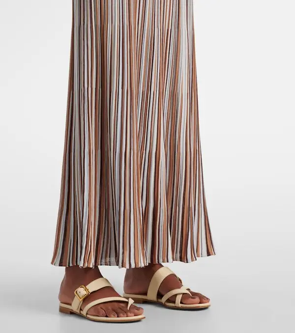 Faithfull The Brand Citara Striped Cotton-blend Maxi Skirt