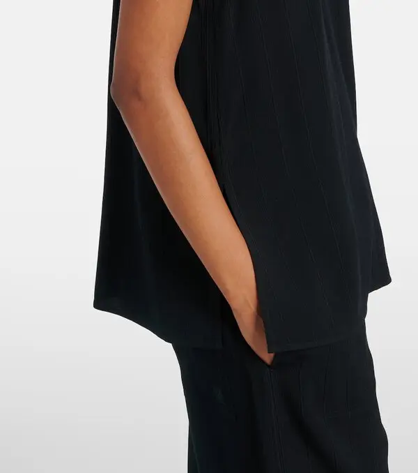 TOTEME Striped Sleeveless Top - Black