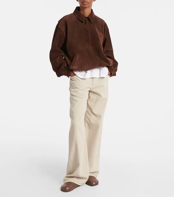 THE ROW Roana Suede Bomber Jacket