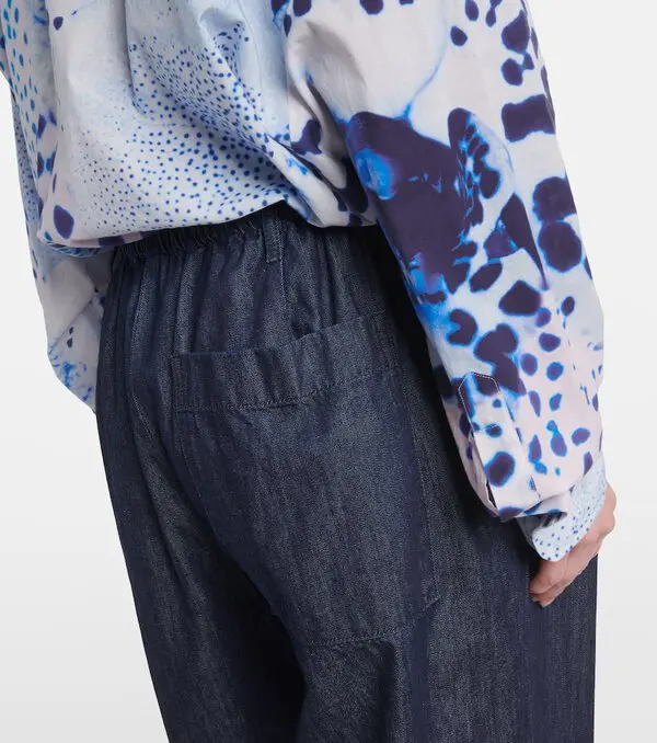 Dries Van Noten Indigo Denim Straight Leg Pants - Blue