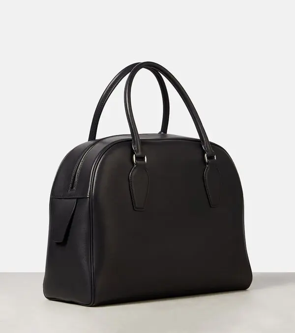 THE ROW India Medium Leather Tote Bag - Black