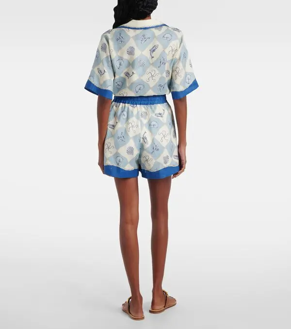 ALEMAIS Pia Printed High-rise Shorts
