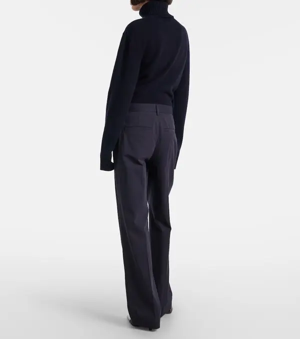 TOTEME High-rise Cotton Straight Leg Trousers