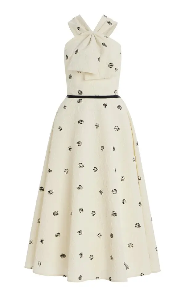 Rosie Assoulin Jacquard Apron Midi Dress - Ivory