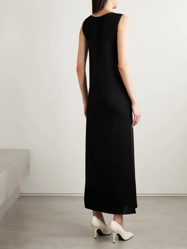 Khaite Ruslan Fringed Knitted Maxi Dress - Black
