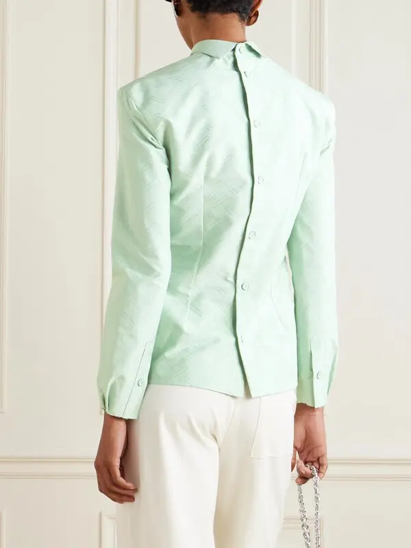Marni Embroidered Cotton-blend Jacquard Blouse
