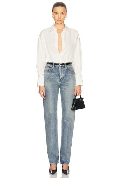 Renggli Boxy Long Sleeve Button Up Top