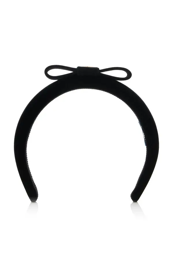 Prada Padded Velvet Headband With Bow Detail