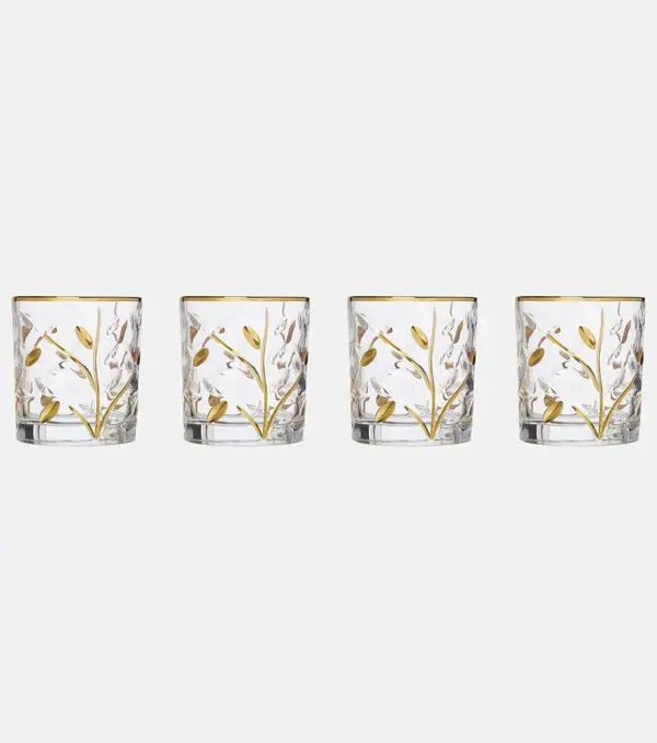 LES-OTTOMANS Set Of 4 Crystal Tumblers - Multicoloured