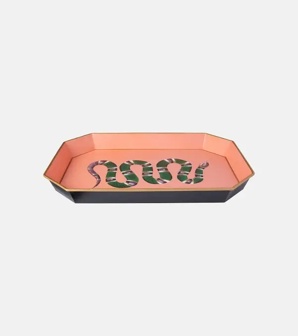 LES-OTTOMANS Painted Iron Decorative Tray - Multicoloured