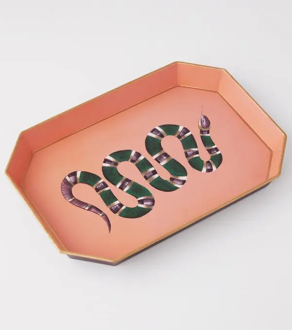 LES-OTTOMANS Painted Iron Decorative Tray