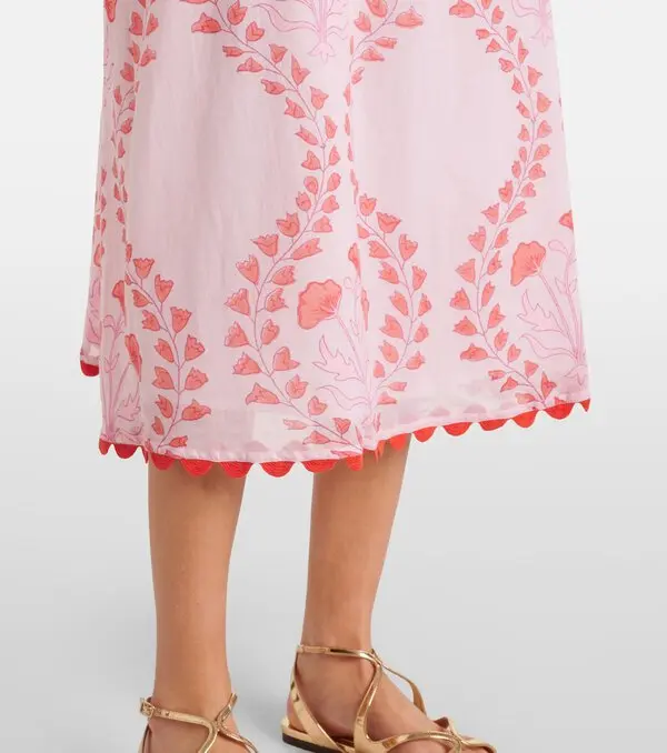 JULIET DUNN Printed Cotton Midi Dress