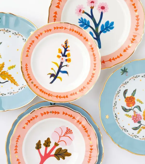 BITOSSI Botanica Set Of 4 Porcelain Dinner Plates - Multicoloured