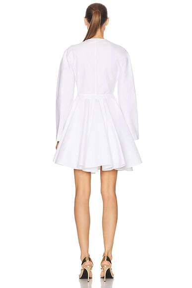 Alaïa Asymmetrical Belted Poplin Dress
