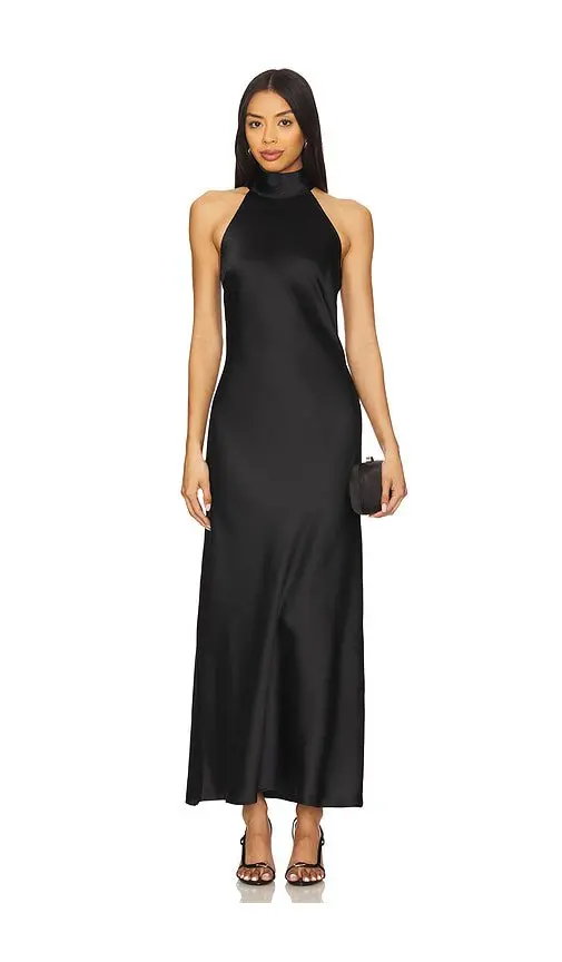 Steve Madden Lara Halterneck Maxi Dress - Black
