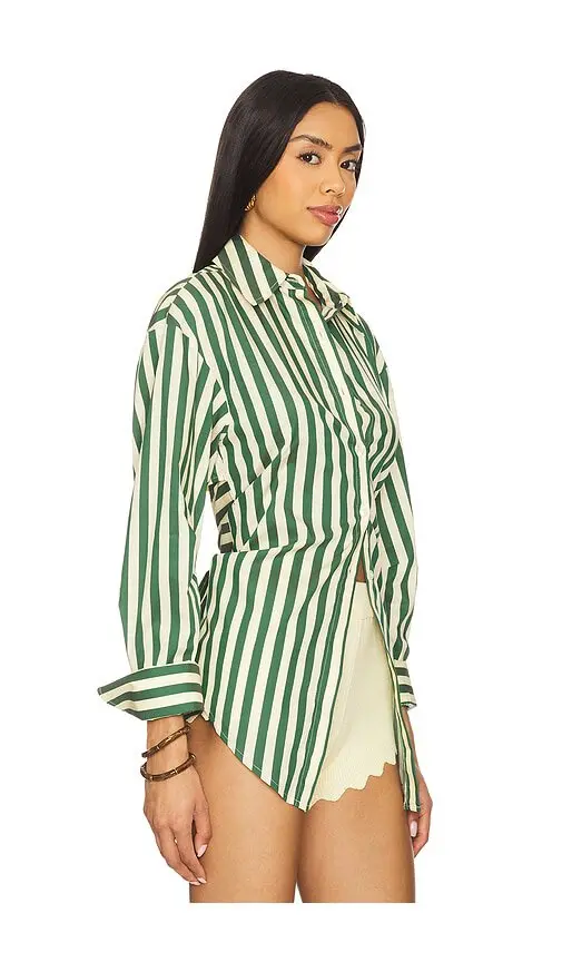 SIMONMILLER Loch Poplin Button Up In . Also - Green